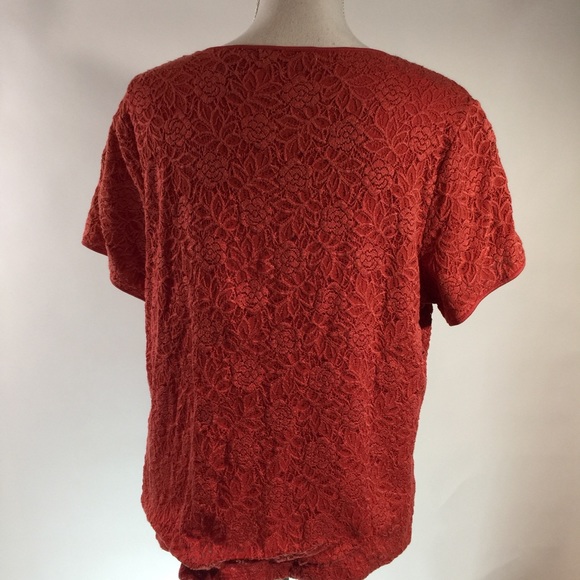 Liz Claiborne | Tops | Liz Claiborne Rust Lace Top Size 2p | Poshmark